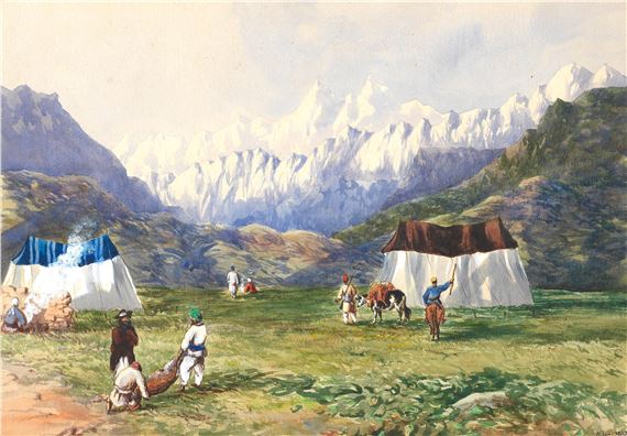 British School, 19th Century | An Himalayan camp, Tibet (1953) | MutualArt