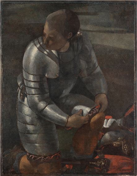 Italian School, 17th Century | A knight putting on his armour | MutualArt