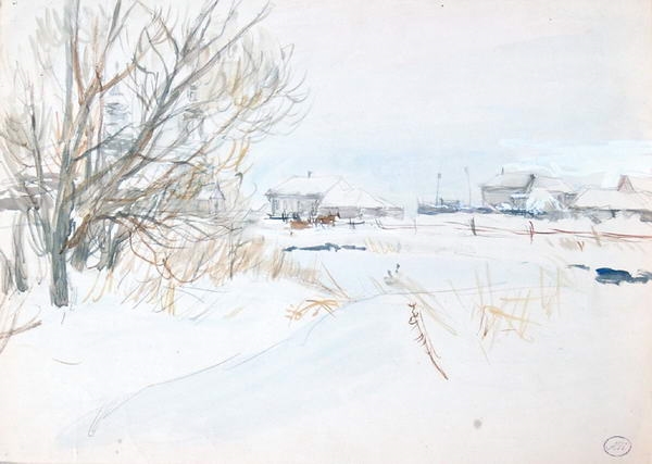 Arkady Plastov | Winter Day (1950) | MutualArt