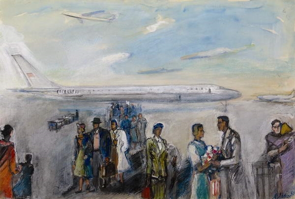 Alexander Arkadevich Labas | At the Airport (1963) | MutualArt