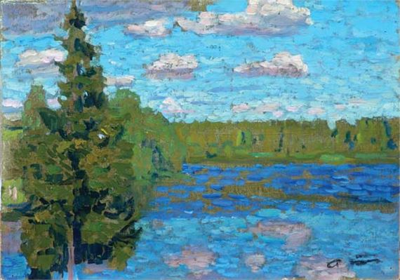 Aleksei Tkachev | Still life with a fur tree | MutualArt