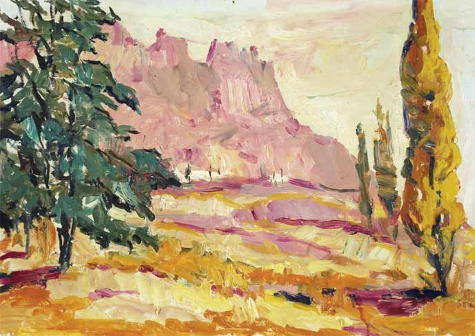 Victor Aleksandrovich Ferber | Pink mountains | MutualArt