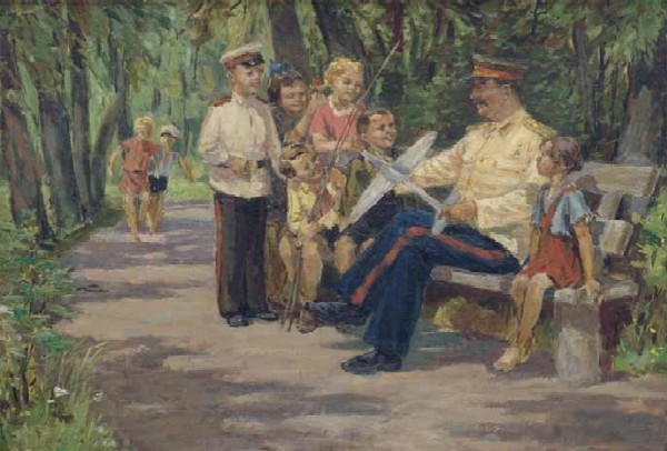 Viktor Yakovlevich Konovalov | Stalin with children (1950) | MutualArt