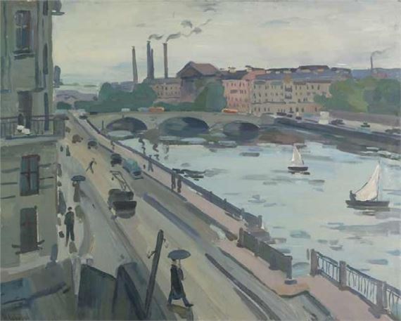 Igor Suvorov | Fontanka quay Rain (1960) | MutualArt