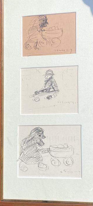 Laurence Stephen Lowry | Stamped paper triptych | MutualArt