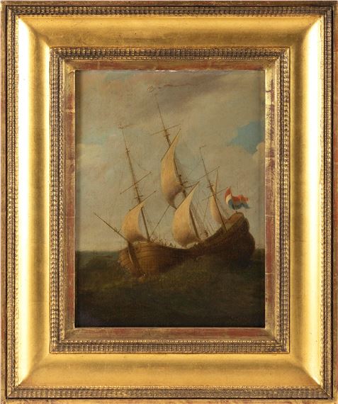 Dutch School, 19th Century | A ship riding a wave. | MutualArt