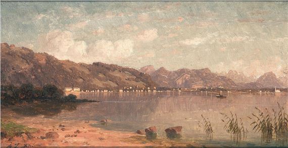 Albert August Zimmermann | A View of Lake Garda | MutualArt