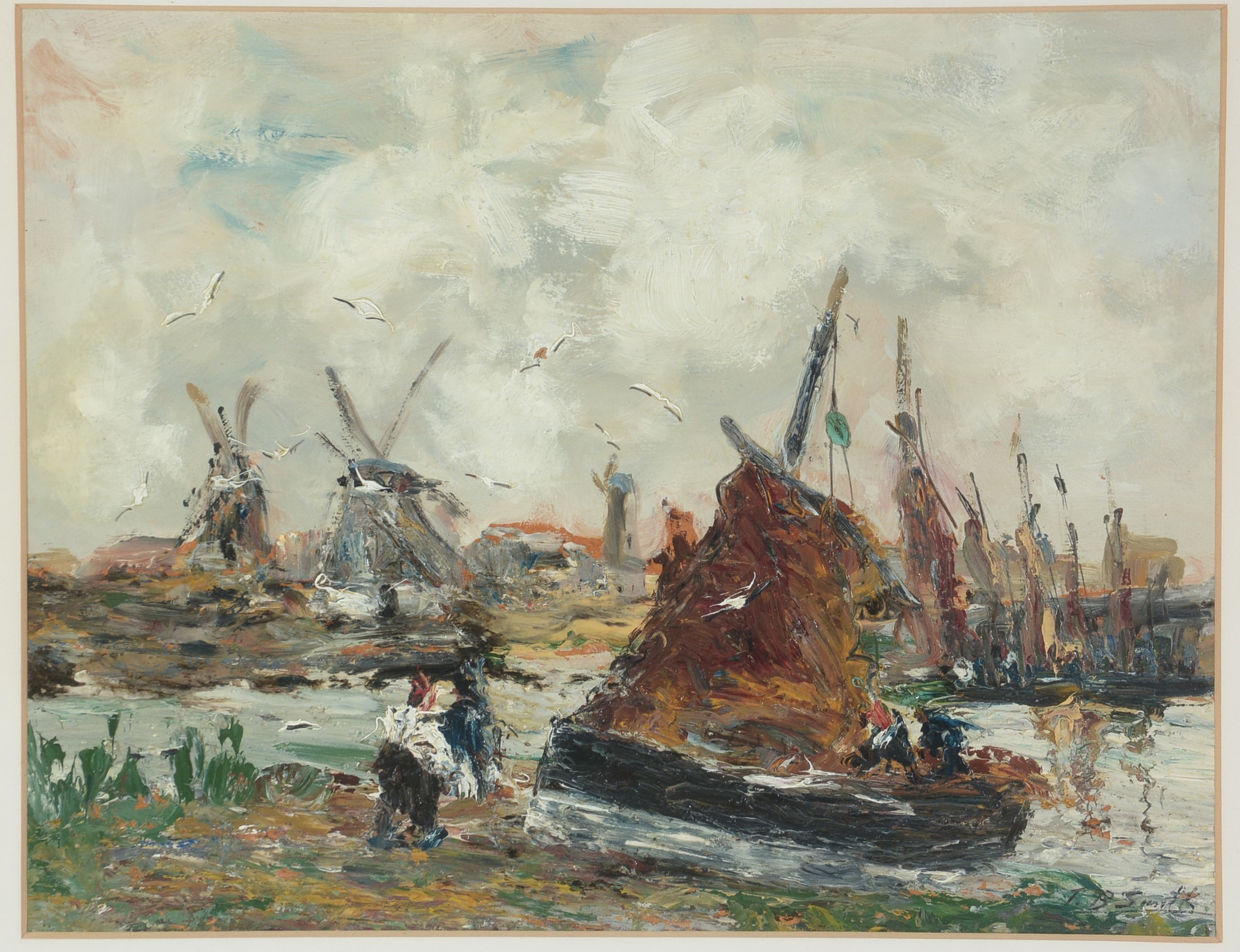 T. B. Smith | Fishing Port with Windmills | MutualArt