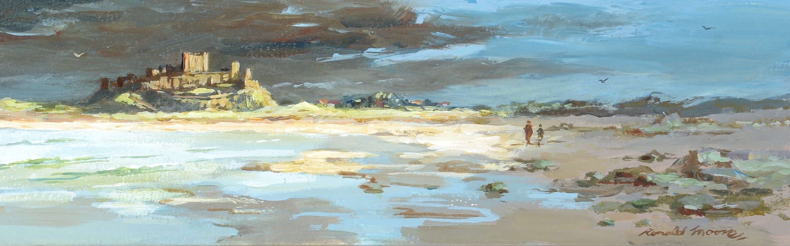 Ronald Lambert Moore | Panoramic view of Bamburgh Castle and the Beach ...