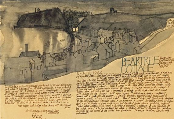 Percy Kelly | The slag bank and Moresby Church (1984) | MutualArt