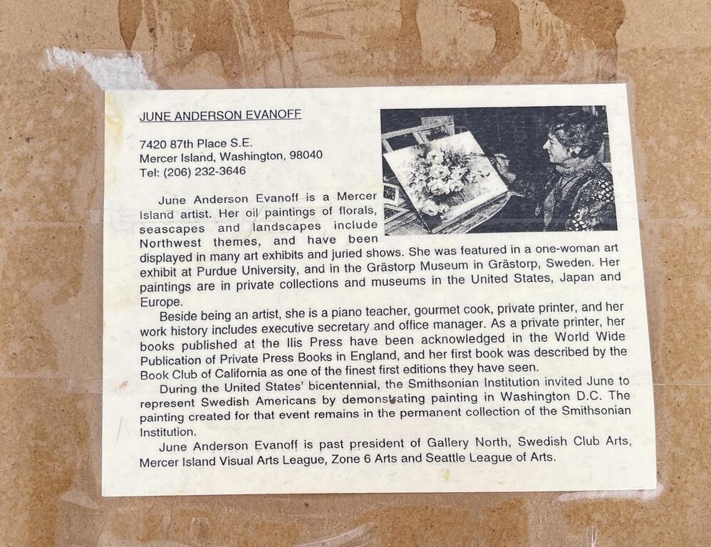 June Anderson Evanoff | June Anderson Evanoff Oil on Board Painting ...