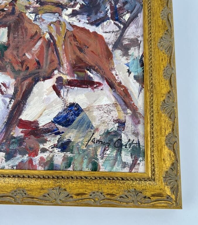 James Colt | James Lee Colt Oil on Board Indian Painting (1977) | MutualArt