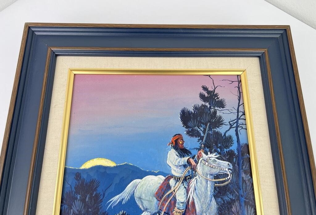 Austin Deuel | Austin Deuel Indian Oil on Board Painting | MutualArt