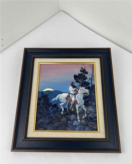 Austin Deuel | Austin Deuel Indian Oil on Board Painting | MutualArt