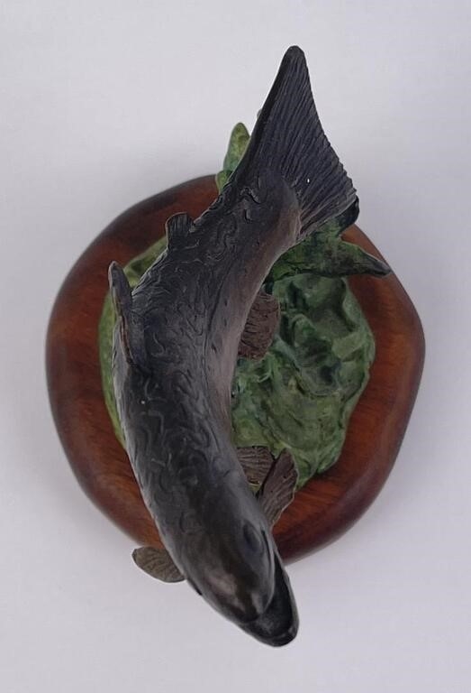 Ron Jenkins | Leaping Trout Bronze | MutualArt