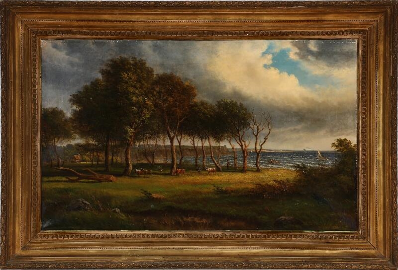 Christian Bernard Severin Berthelsen | Coastal view with grazing cattle ...