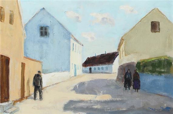 Mogens Hertz | Town scenery from Sandvig | MutualArt