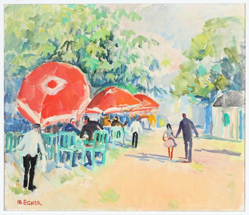 Ib Eisner | Røde parasoller | MutualArt