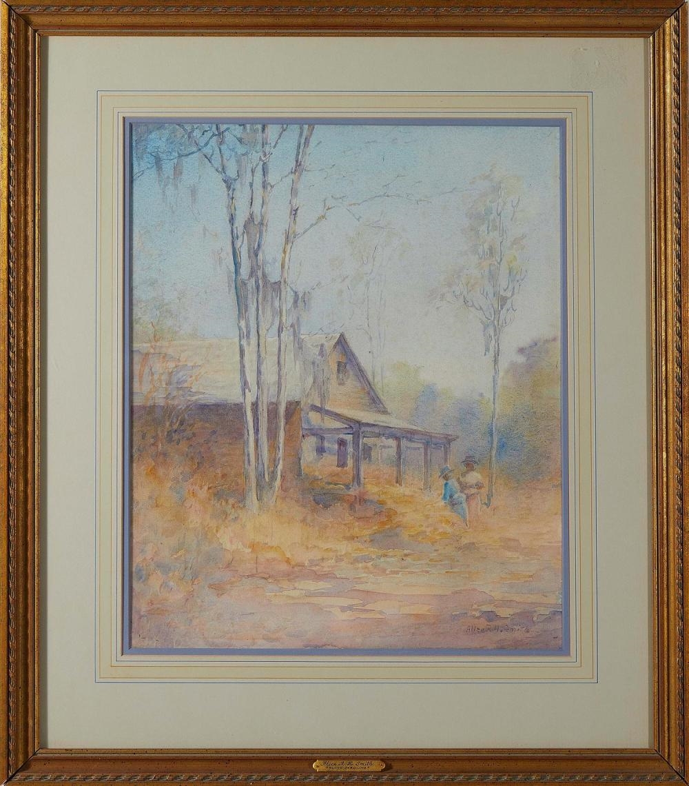 Alice Ravenel Huger Smith | SOUTH CAROLINA (a Lowcountry cabin with figures) | MutualArt