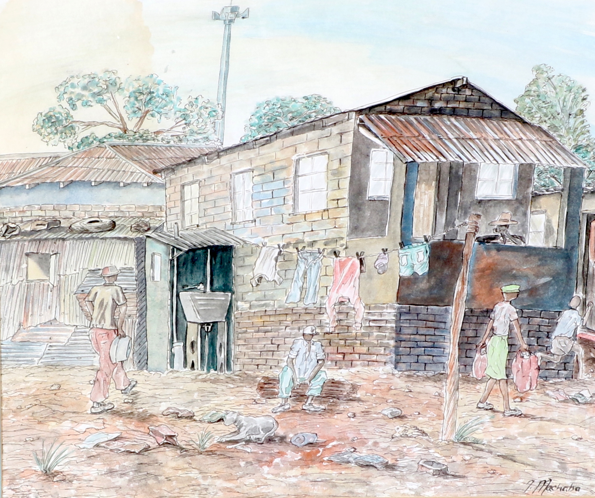 J. Machaba | TOWNSHIP SCENE | MutualArt