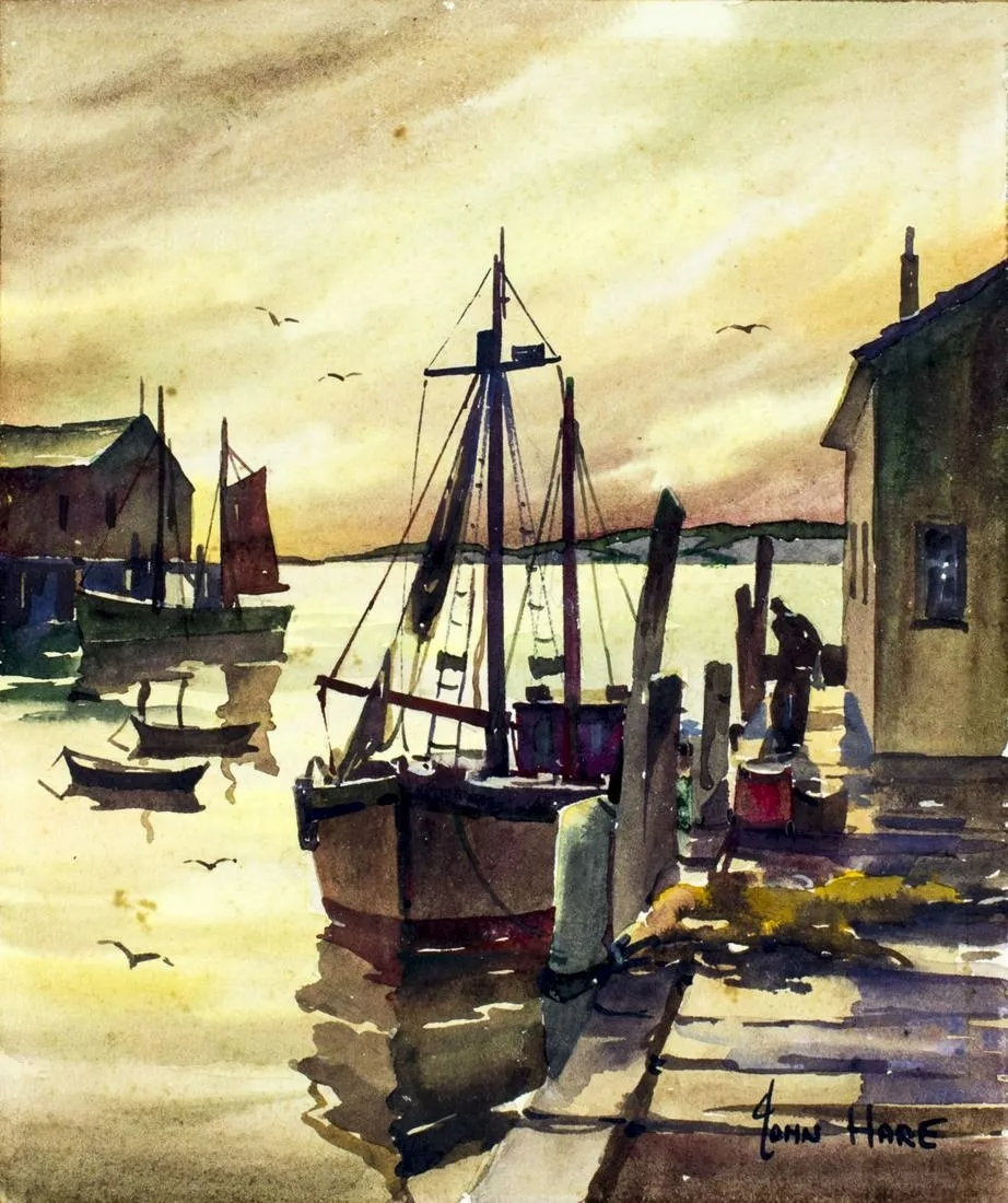 John Cuthbert Hare | Harbor Scene | MutualArt