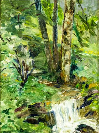 Otto Antoine | Forest Landscape with Waterfall | MutualArt