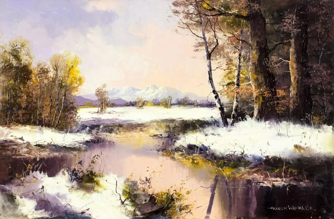 Harry Winkler | Winter Lake Landscape | MutualArt