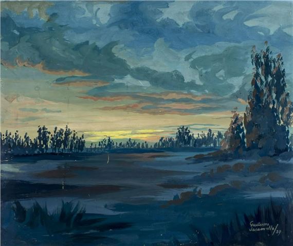 Giullermo Jaramillo | Sunset Landscape (1939) | MutualArt