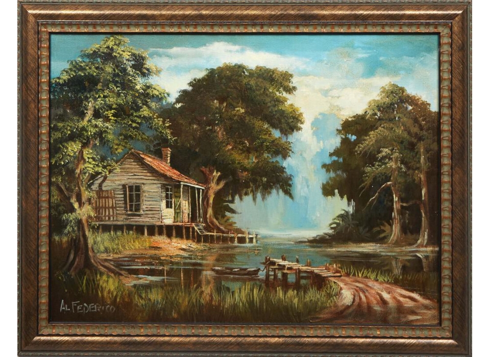 Al Federico | Bayou Scene with Cabin (20) | MutualArt