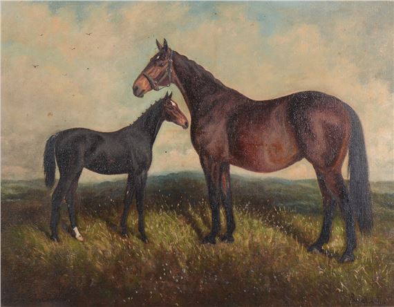 Herbert H. St. John Jones | Pamela II and her filly foal | MutualArt
