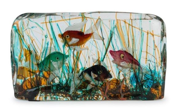 Alfredo Barbini | Fish block with four fish | MutualArt