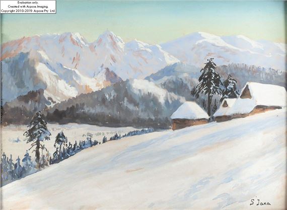 Soter Jaxa-Małachowski | Pejzaż zimowy | MutualArt