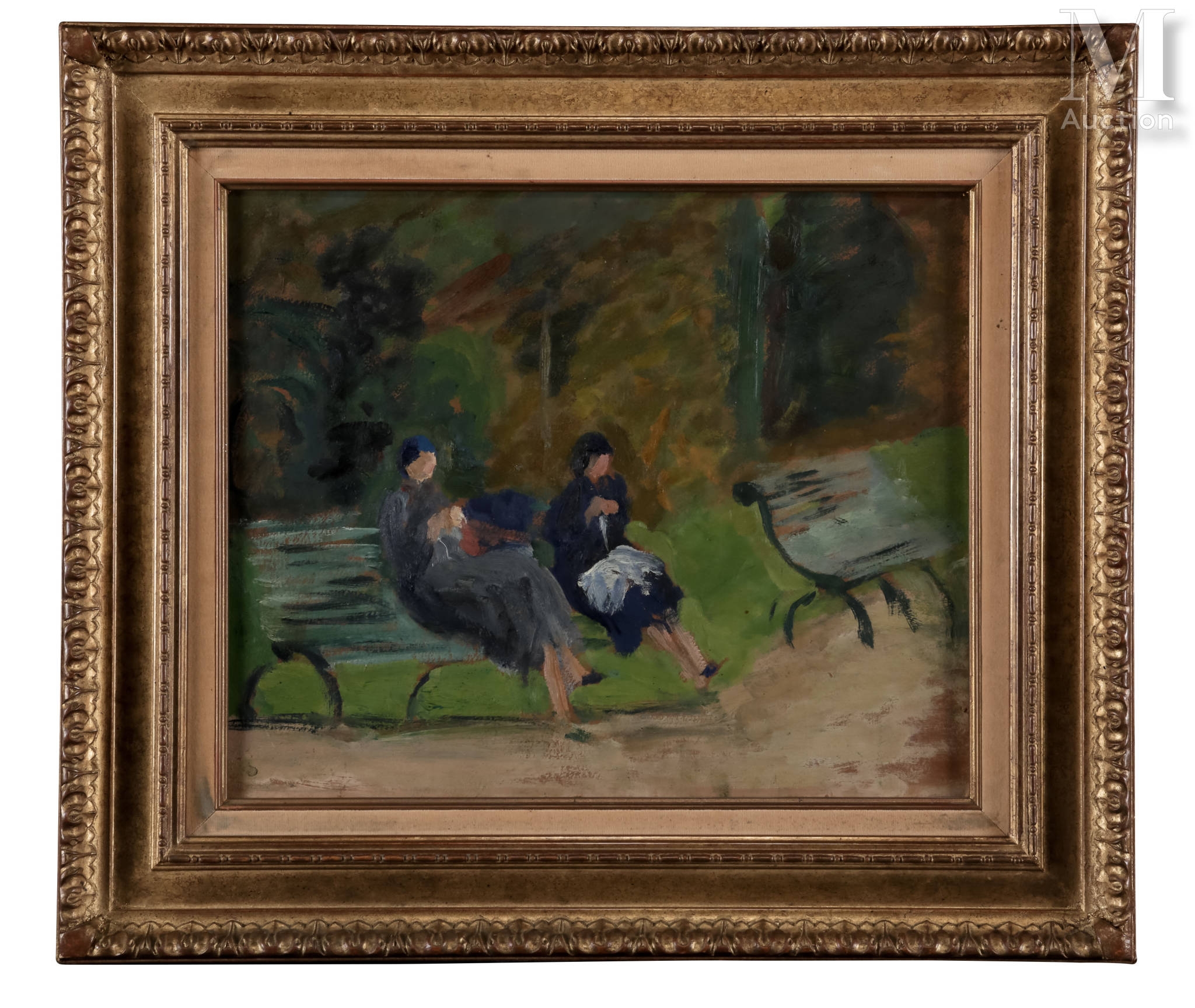 Jeanne Lourier-Dreyfus | Femmes assises au parc / Arbre en fleurs ...