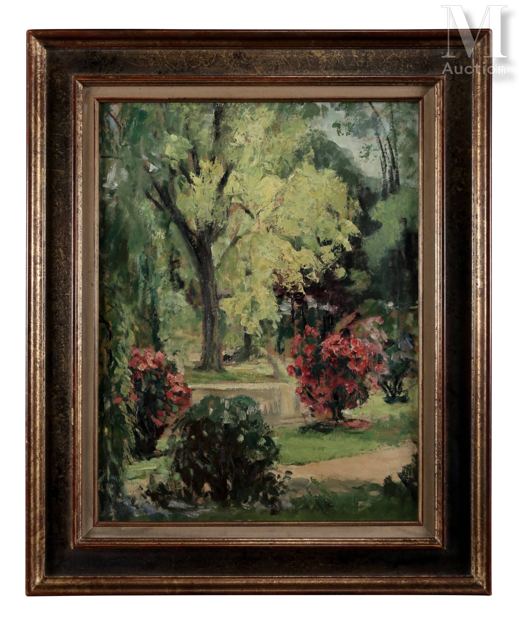Jeanne Lourier-Dreyfus | Parc aux arbustes fleuris et à l'étang | MutualArt