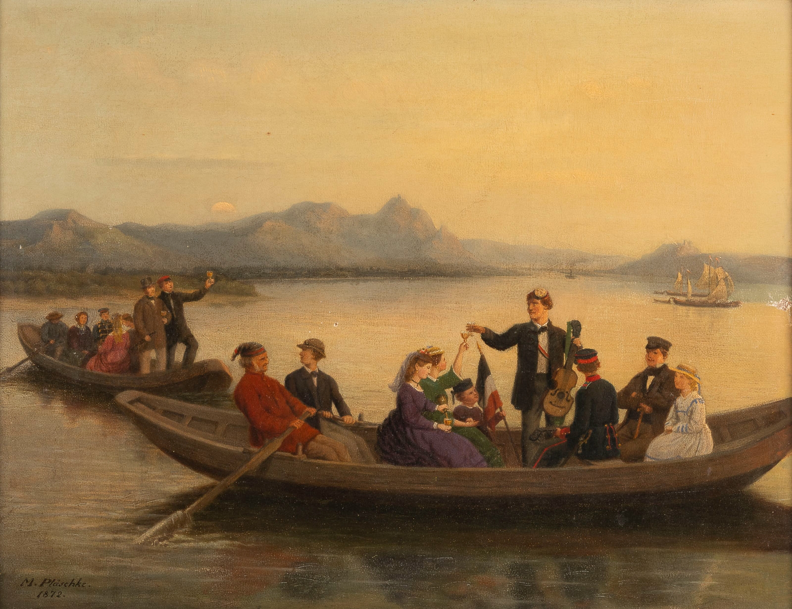 Moritz Plaschke | FRÖHLICHE RHEINPARTIE BEI BONN (1872) | MutualArt