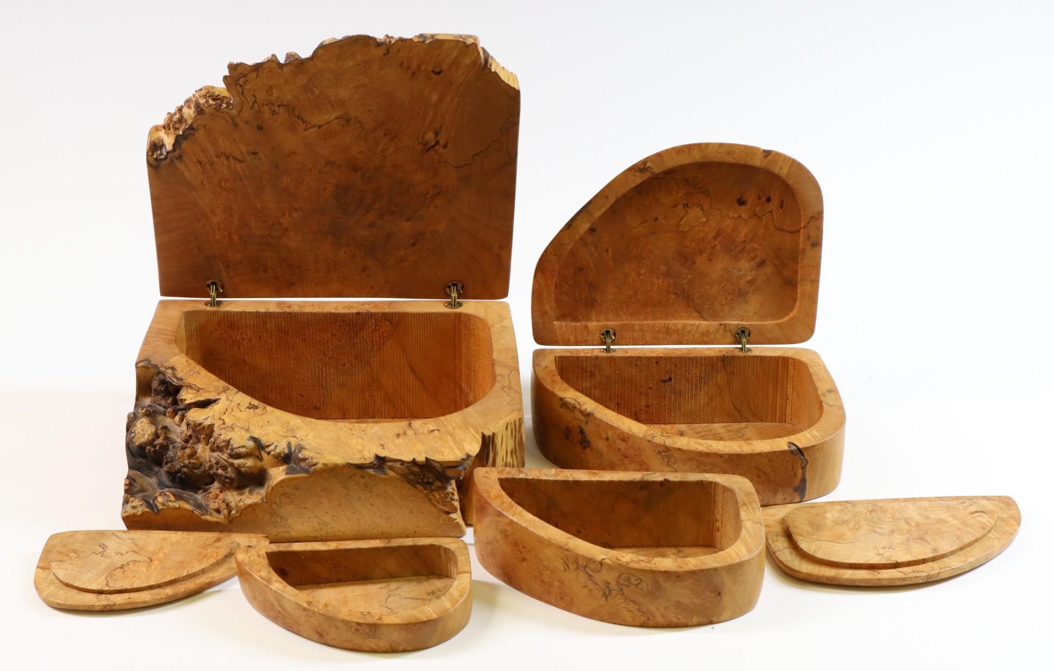 Michael Elkan | Burl Maple Nesting Boxes | MutualArt