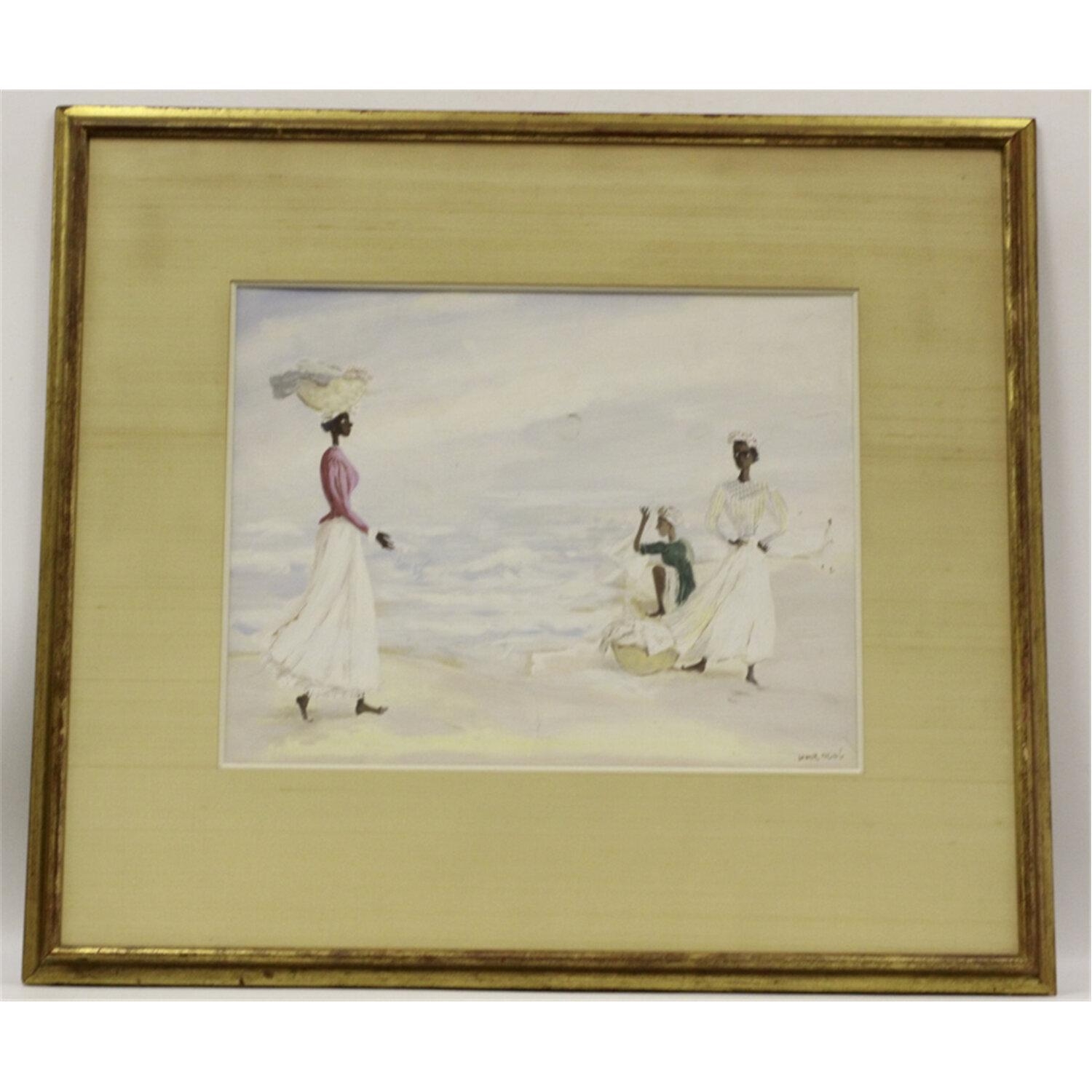 Frank Neal | Two women with fans (1952) | MutualArt