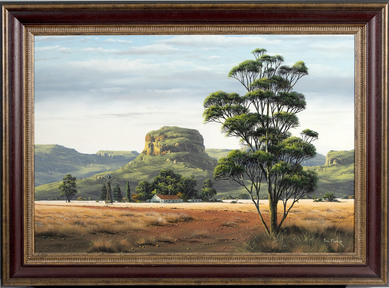 Paul Munro | farmhouse in landscape | MutualArt