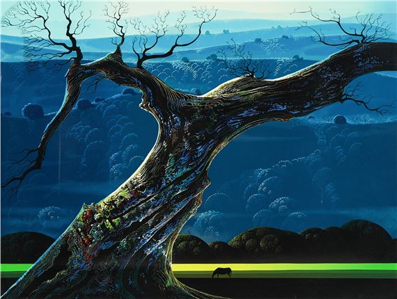 Eyvind Earle | TREE IN LANDSCAPE | MutualArt