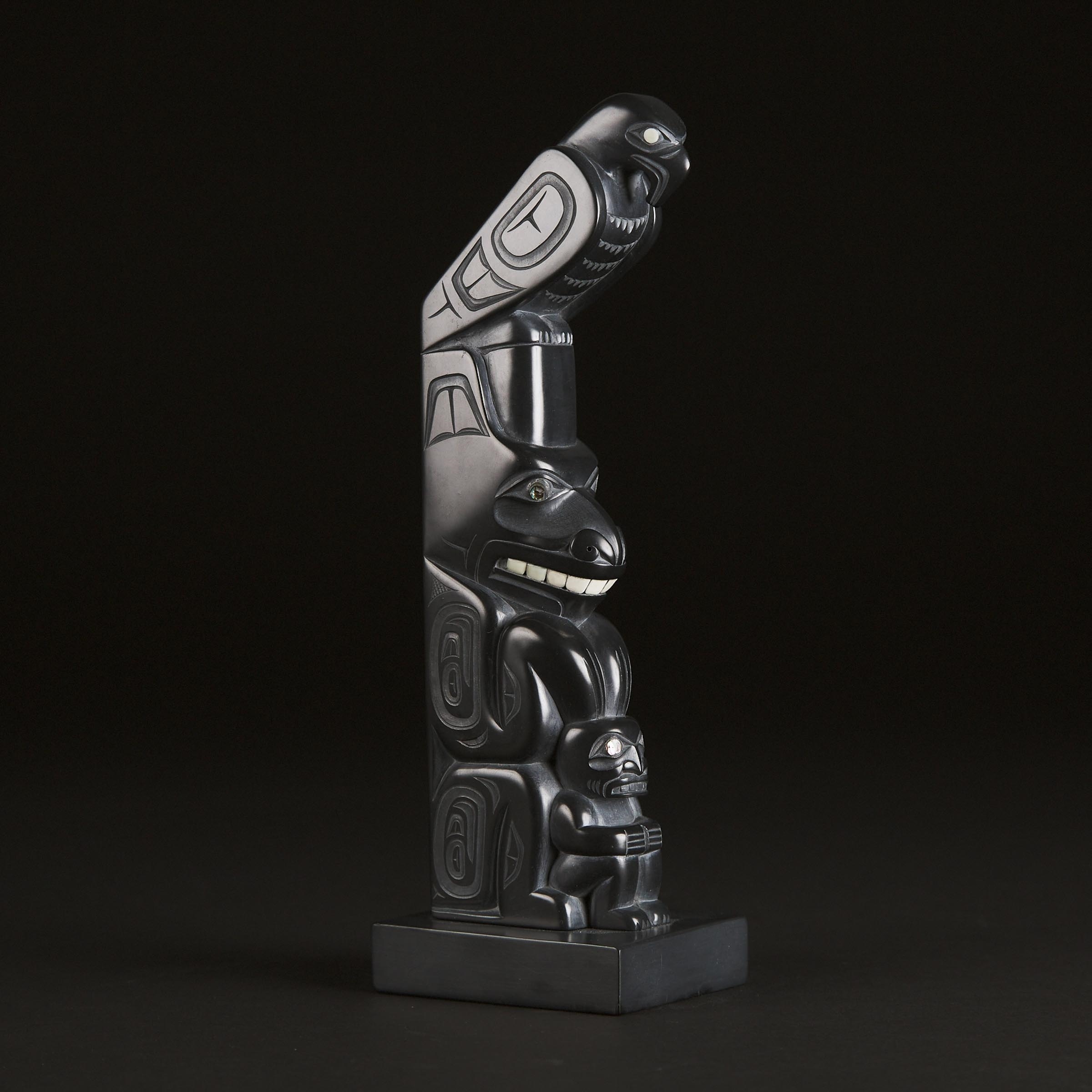 Glen Pollard | EAGLE BEAR MAN MODEL TOTEM POLE | MutualArt