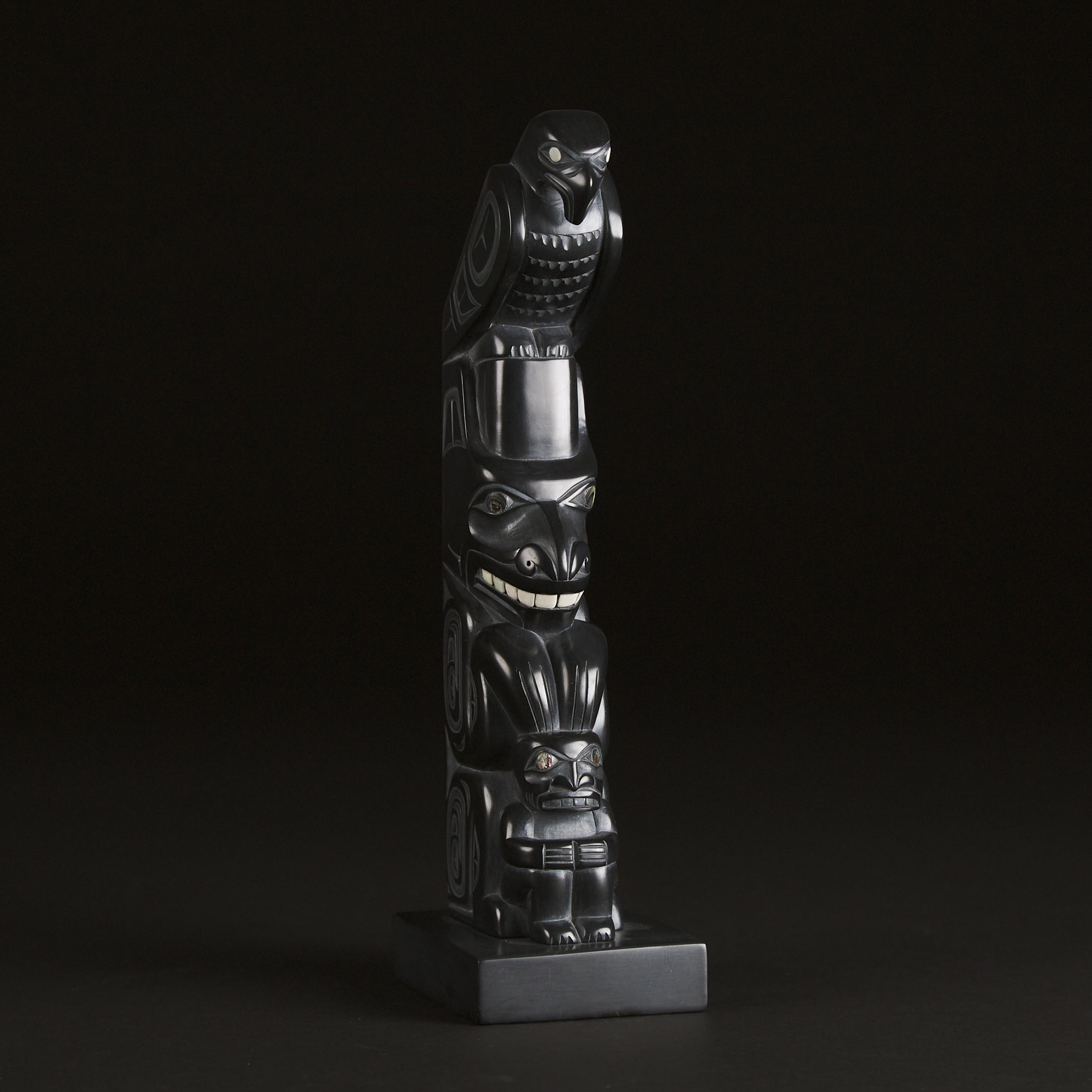 Glen Pollard | EAGLE BEAR MAN MODEL TOTEM POLE | MutualArt