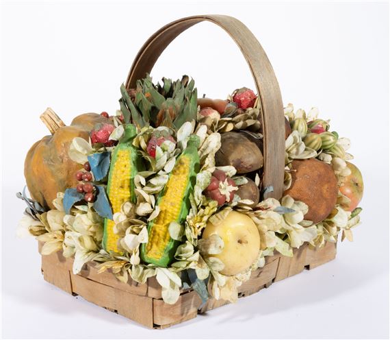 Doris Stauble | FOLK ART FLOWER BASKET COMPOSITION | MutualArt