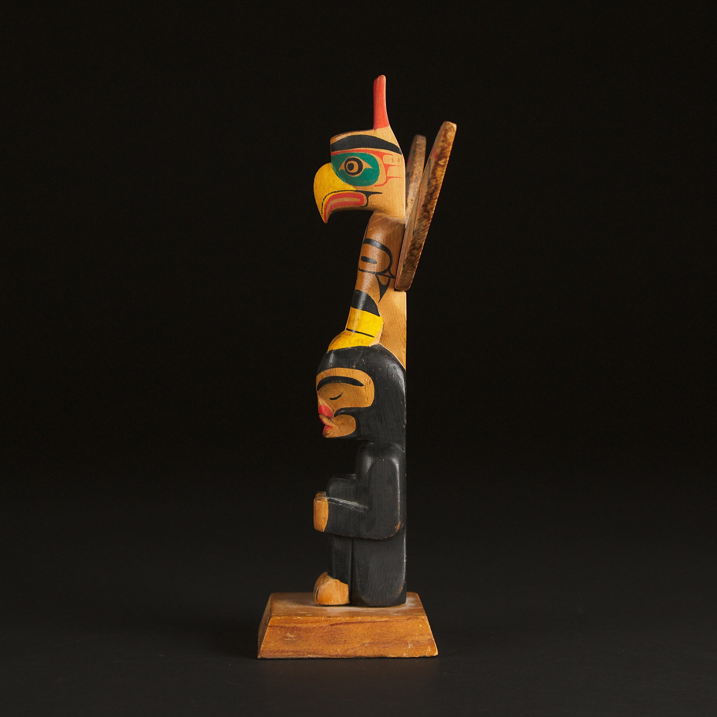 Ellen Neel | THUNDERBIRD AND DZOONOKWA MODEL TOTEM POLE (1959) | MutualArt