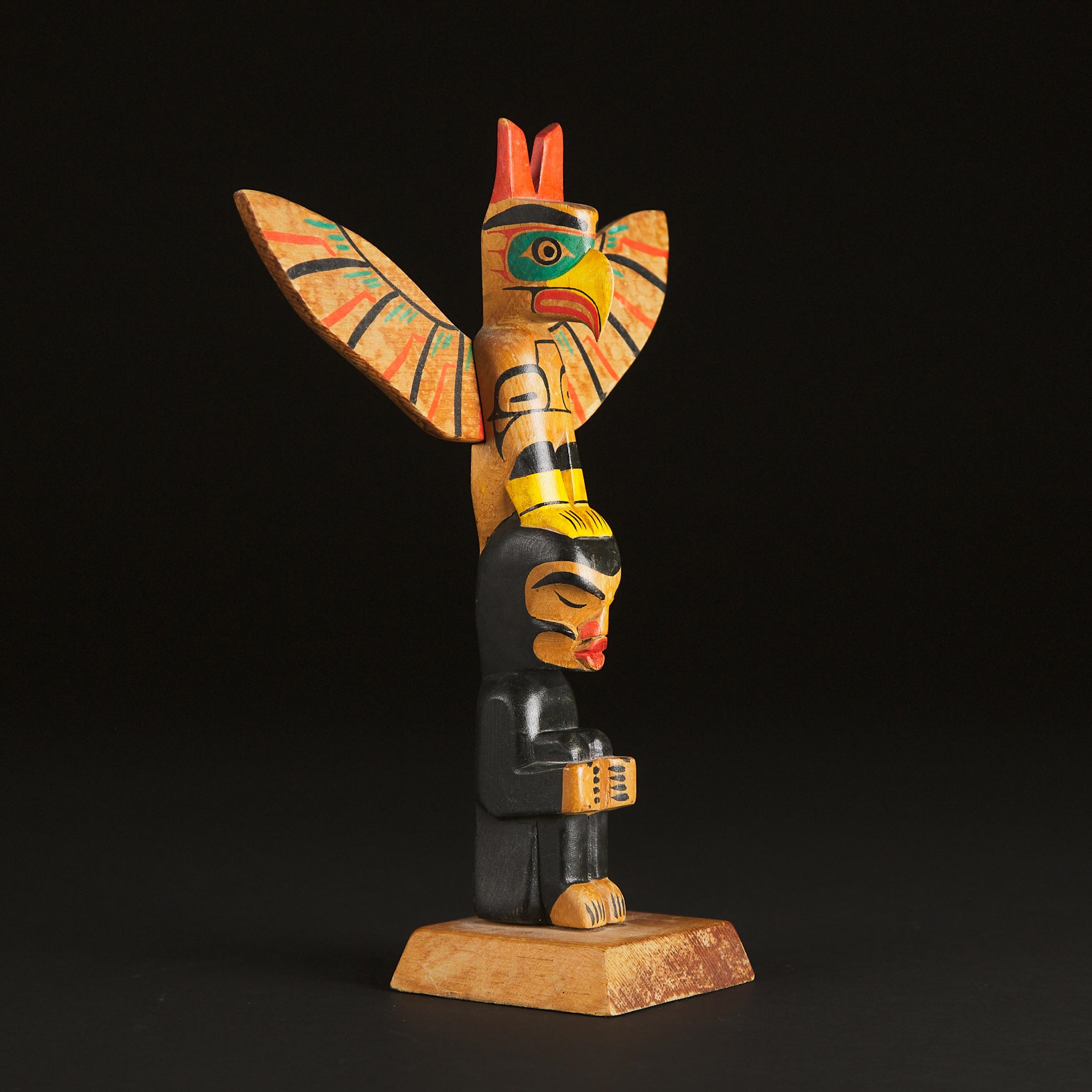 Ellen Neel | THUNDERBIRD AND DZOONOKWA MODEL TOTEM POLE (1959) | MutualArt