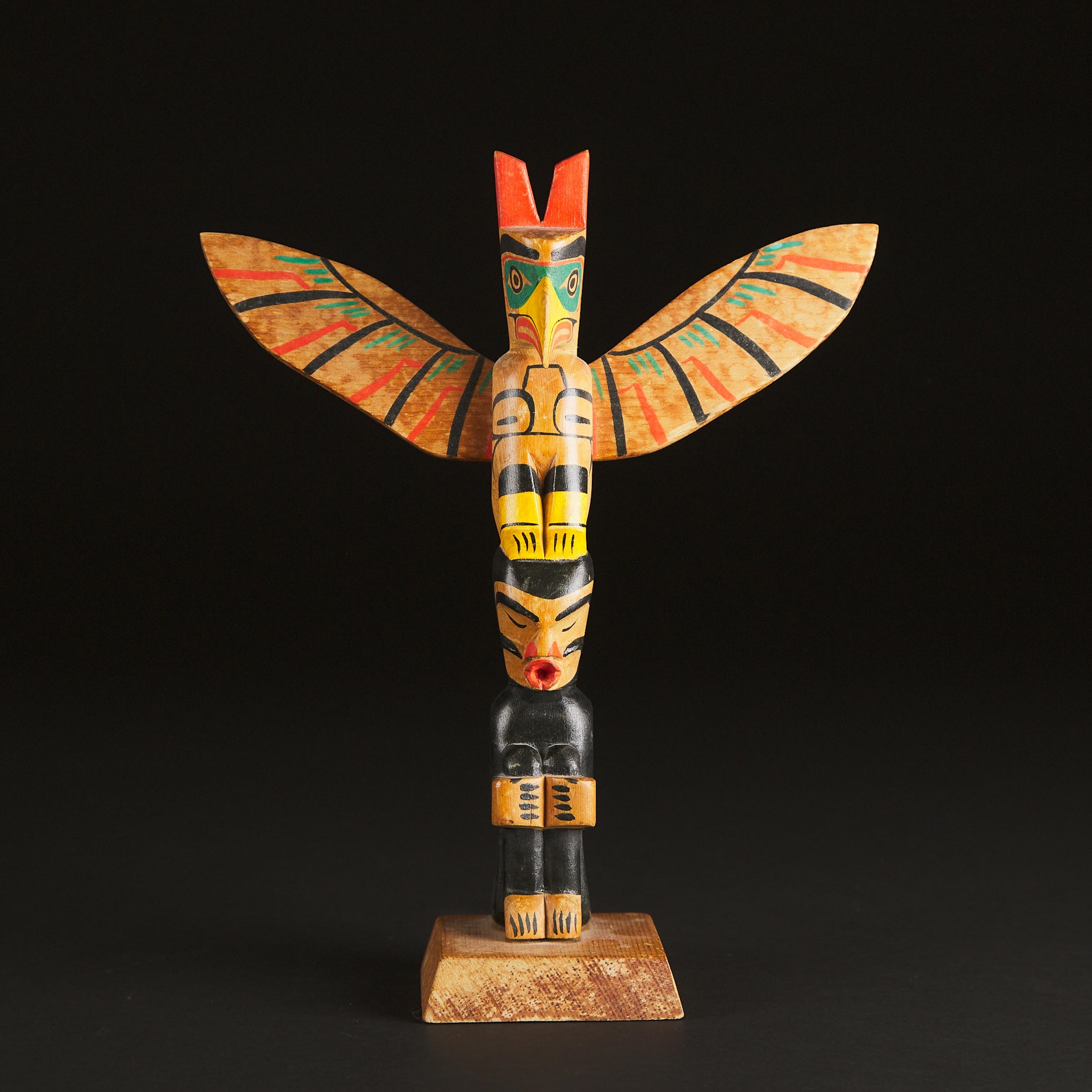 Ellen Neel | THUNDERBIRD AND DZOONOKWA MODEL TOTEM POLE (1959) | MutualArt