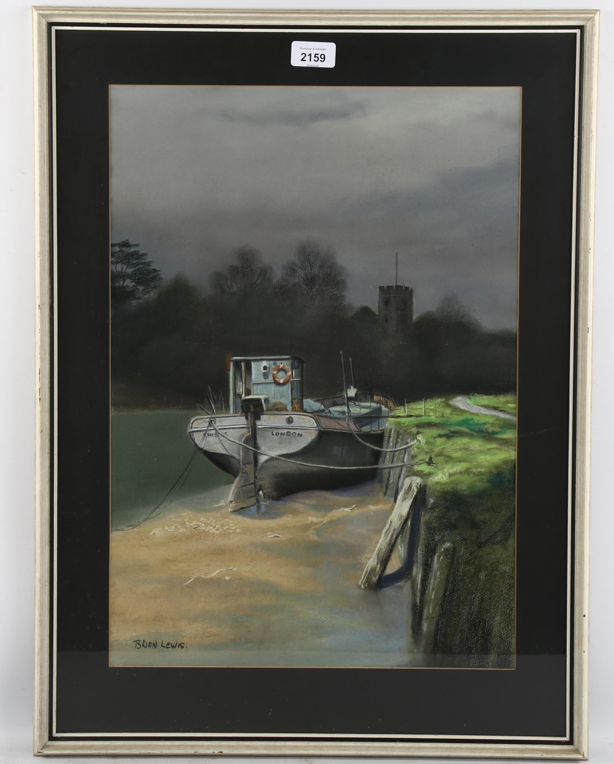 Brian Lewis | moored barge | MutualArt