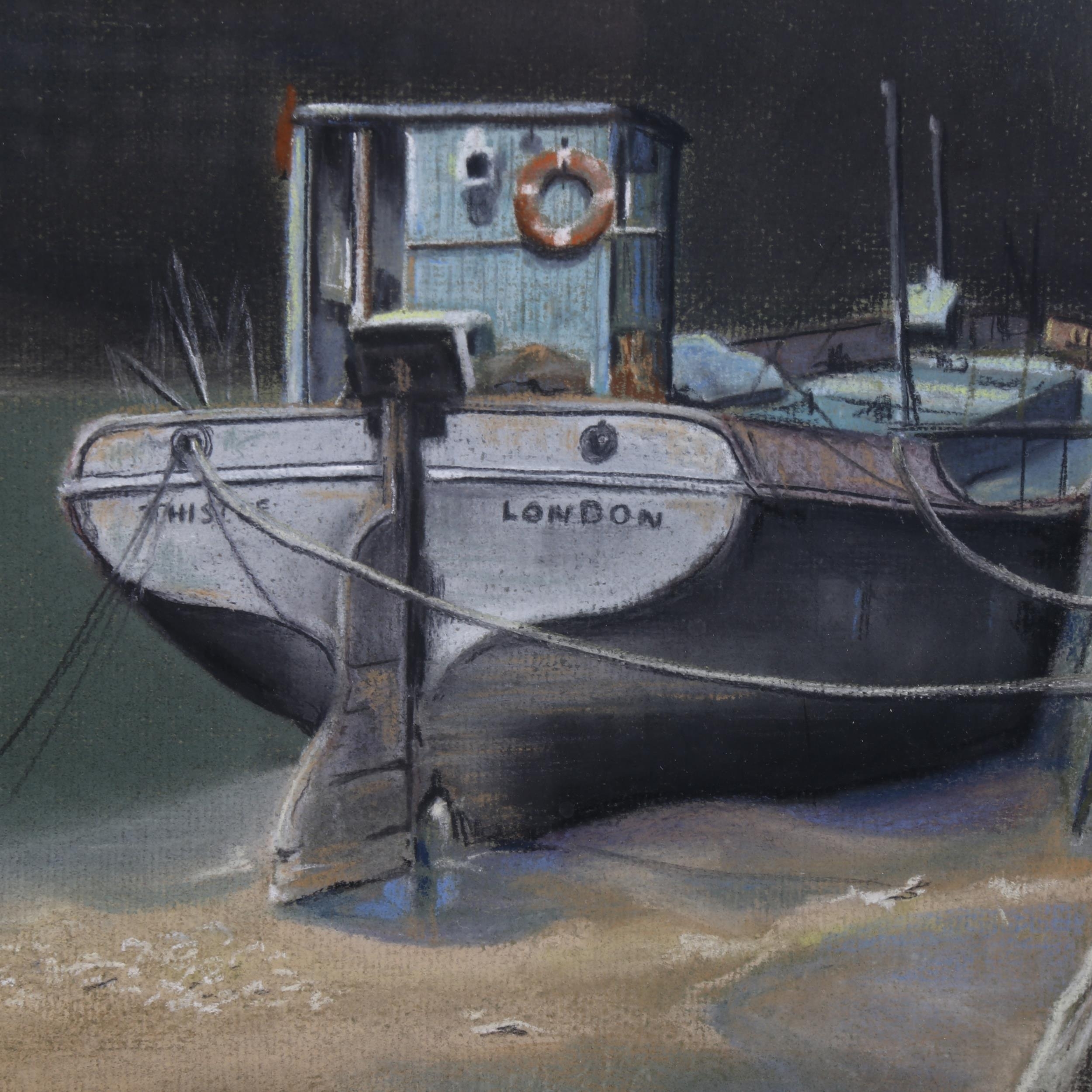 Brian Lewis | moored barge | MutualArt