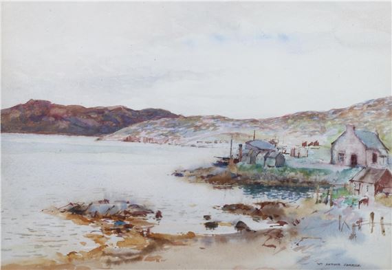 William Arthur Laurie Carrick | Scottish harbour scene | MutualArt