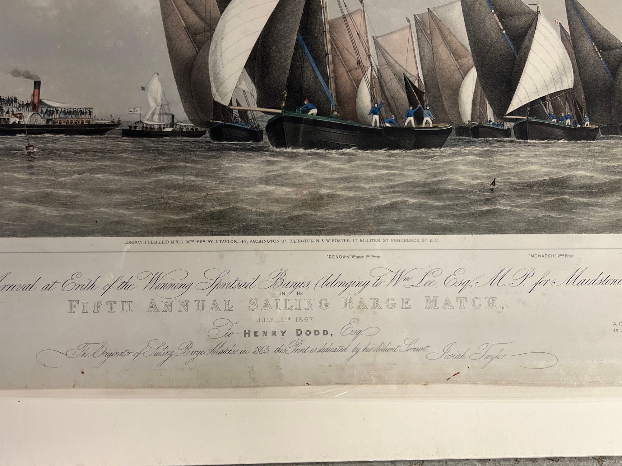 Josiah Taylor | The Arrival at Edith of the Winning Spritsail Barges in ...