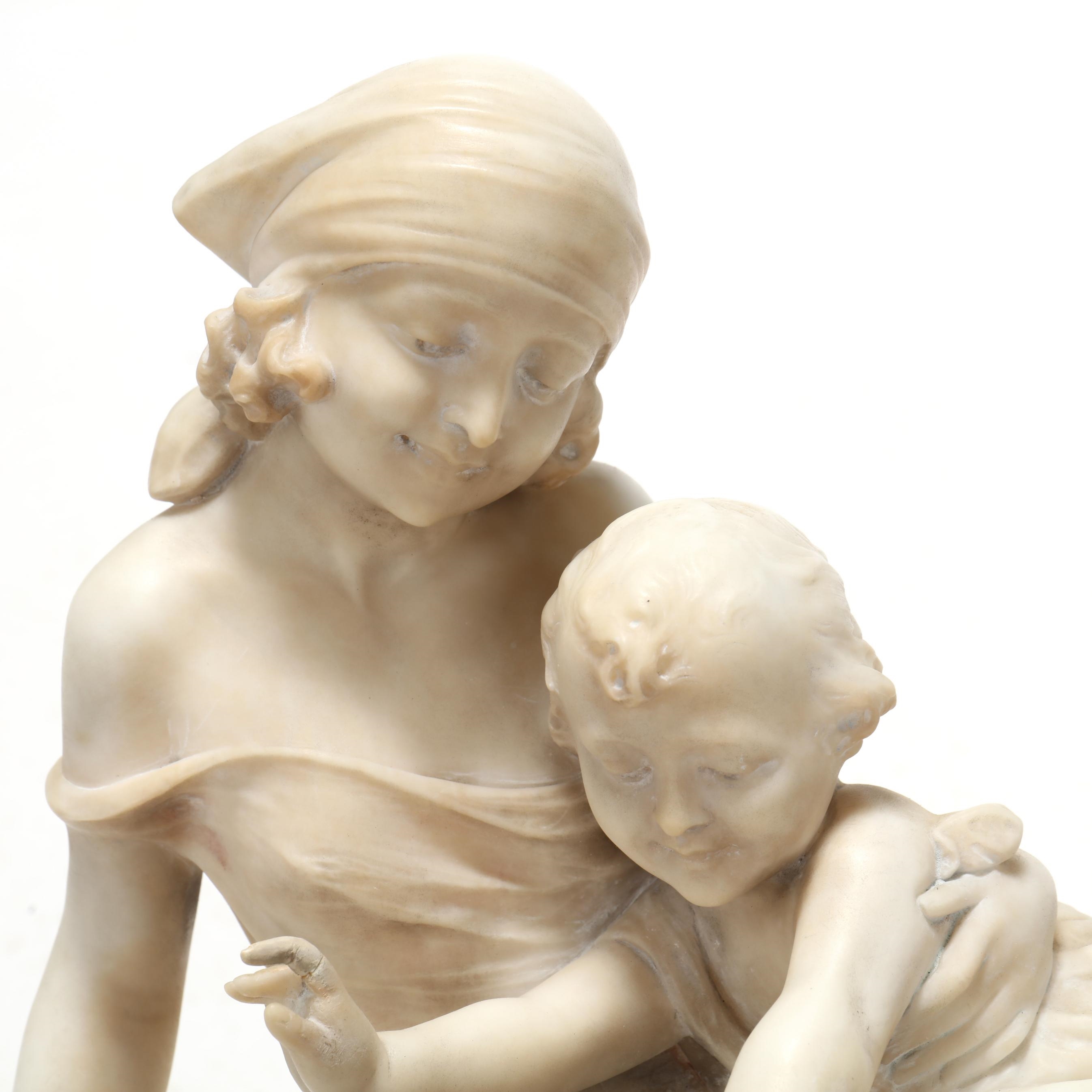 Italian School, 20th Century | Alabaster Sculpture of Mother and Child ...